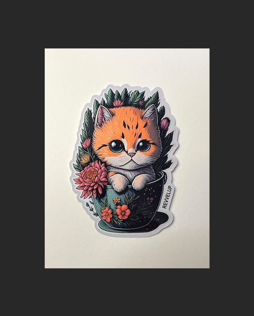 Cute Kawaii Cat Sticker Kitty Decal Cat Laptop Sticker Laptop Sticker ...