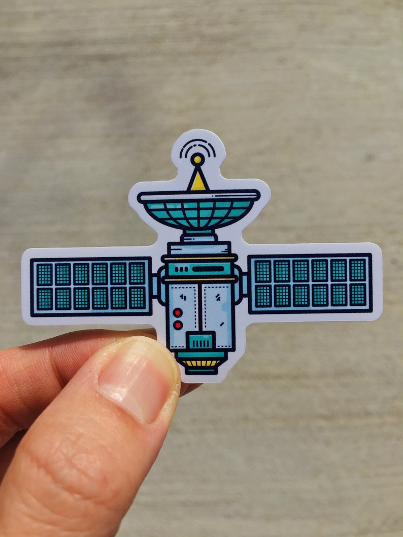 Satellite Sticker Satellite Laptop Sticker Space Sticker - Etsy