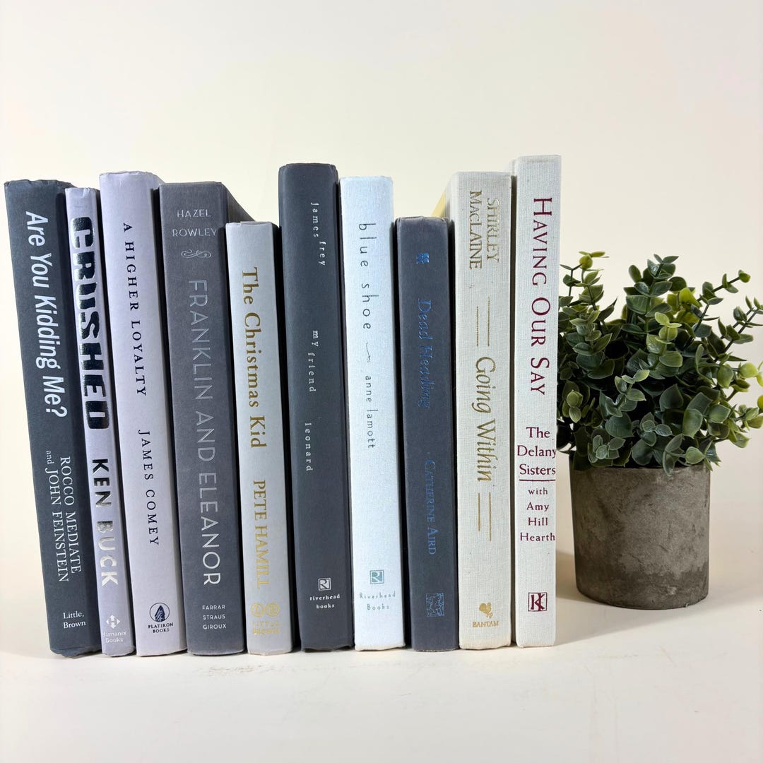 Decorative Gray Hardcover Books for Shelves, Light and Dark Gray Home ...