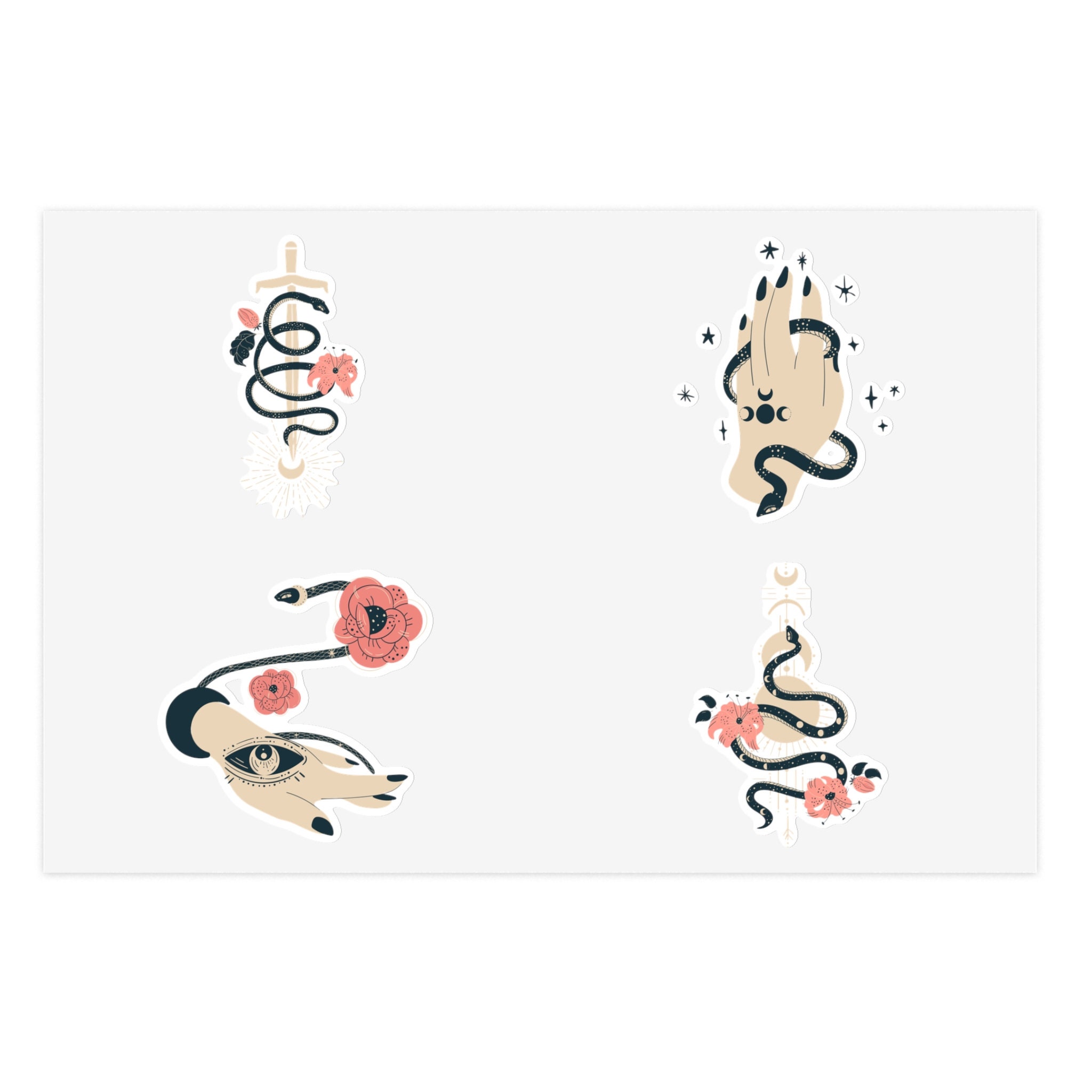 Magical Snakes Sticker Sheet Hand Witchcraft Wiccan - Etsy