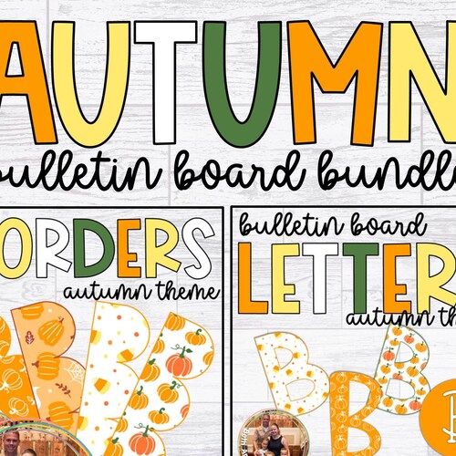 Fall Bulletin Board Letters Fall Tshirt Design Alphabet - Etsy