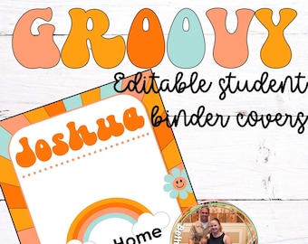 Boho Retro Binder Covers Editable Daisy Classroom Decor - Etsy