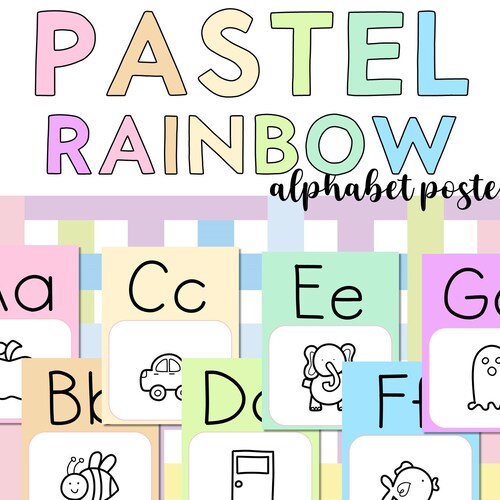 Number Posters Pastel Rainbow Classroom Decor - Etsy