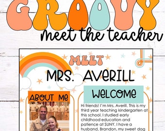 Editable Meet the Teacher Template for Groovy Boho Retro Classroom ...