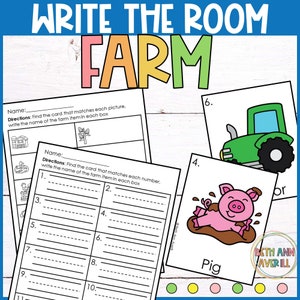 Farm Write the Room Writing Centers for Kindergarten - Etsy