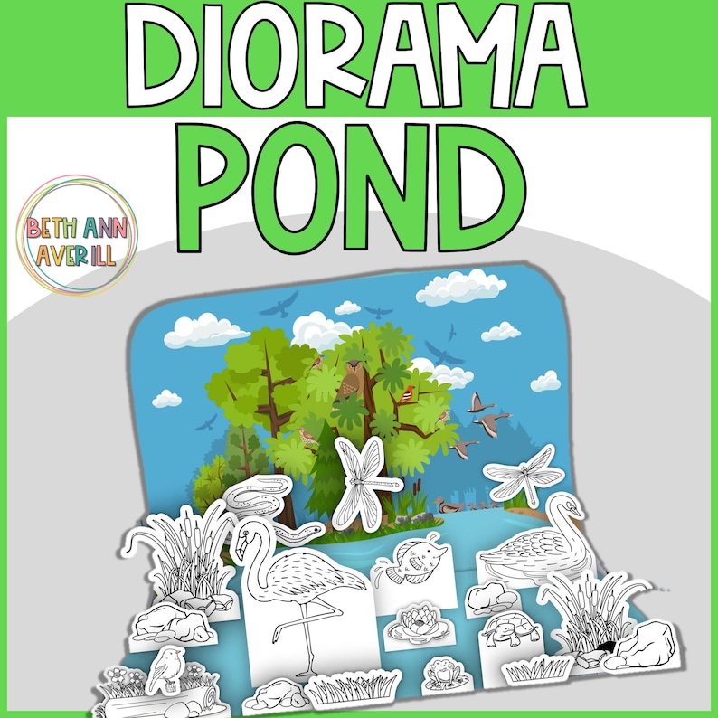 Pond Habitat Diorama Printable Craft Activity Swamp Theme Diorama ...