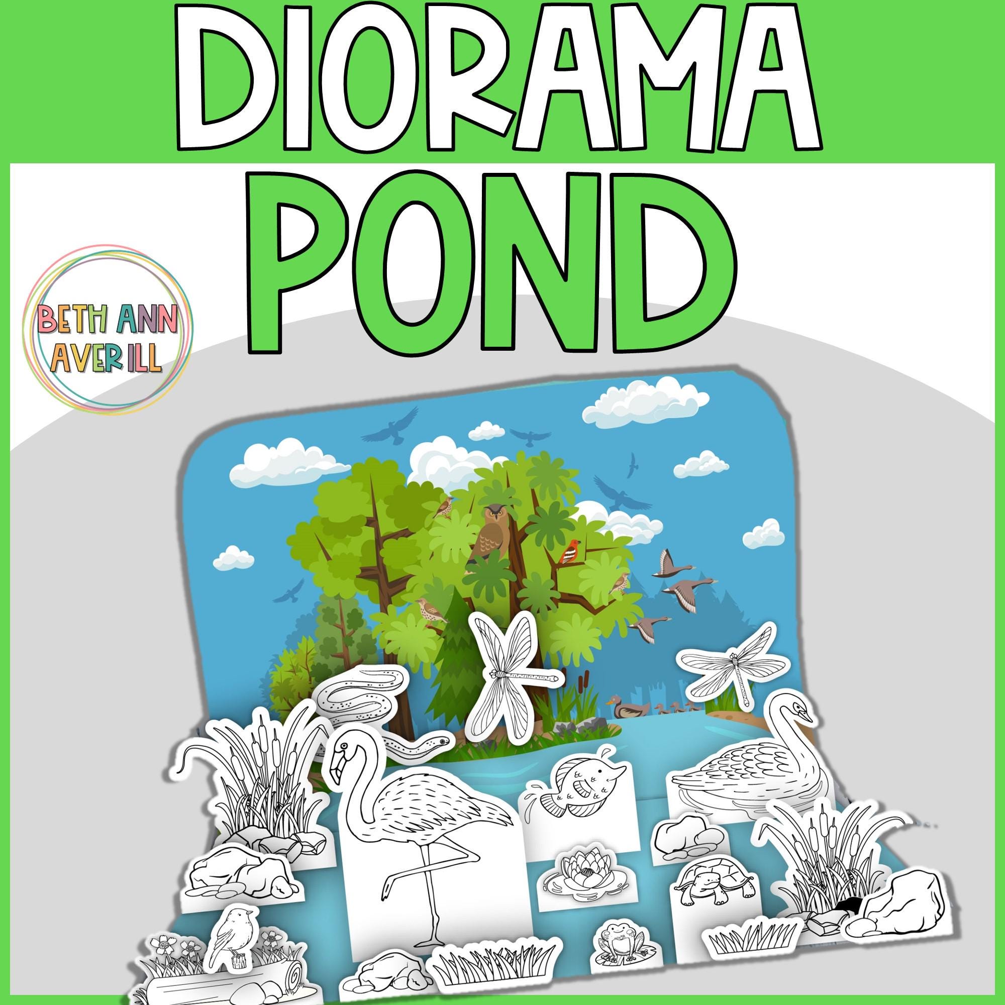 Pond Habitat Diorama Printable Craft Activity Swamp Theme Diorama ...