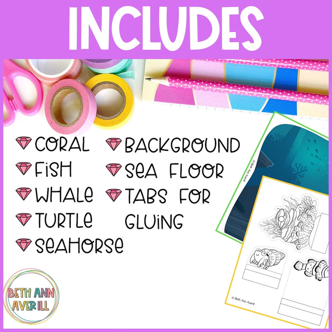 Ocean Habitat Diorama Printable Craft Activity Ocean Theme Diorama ...
