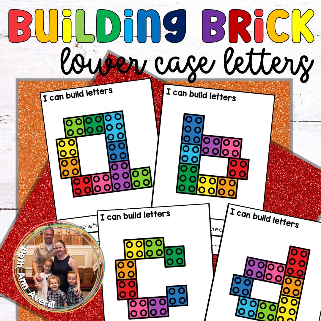 Building Bricks Alphabet Flashcards Letter Building Mats for Literacy ...