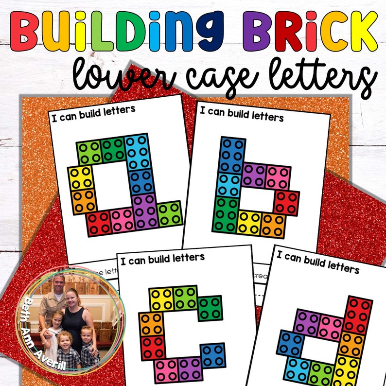 Building Bricks Alphabet Flashcards Letter Building Mats for Literacy ...