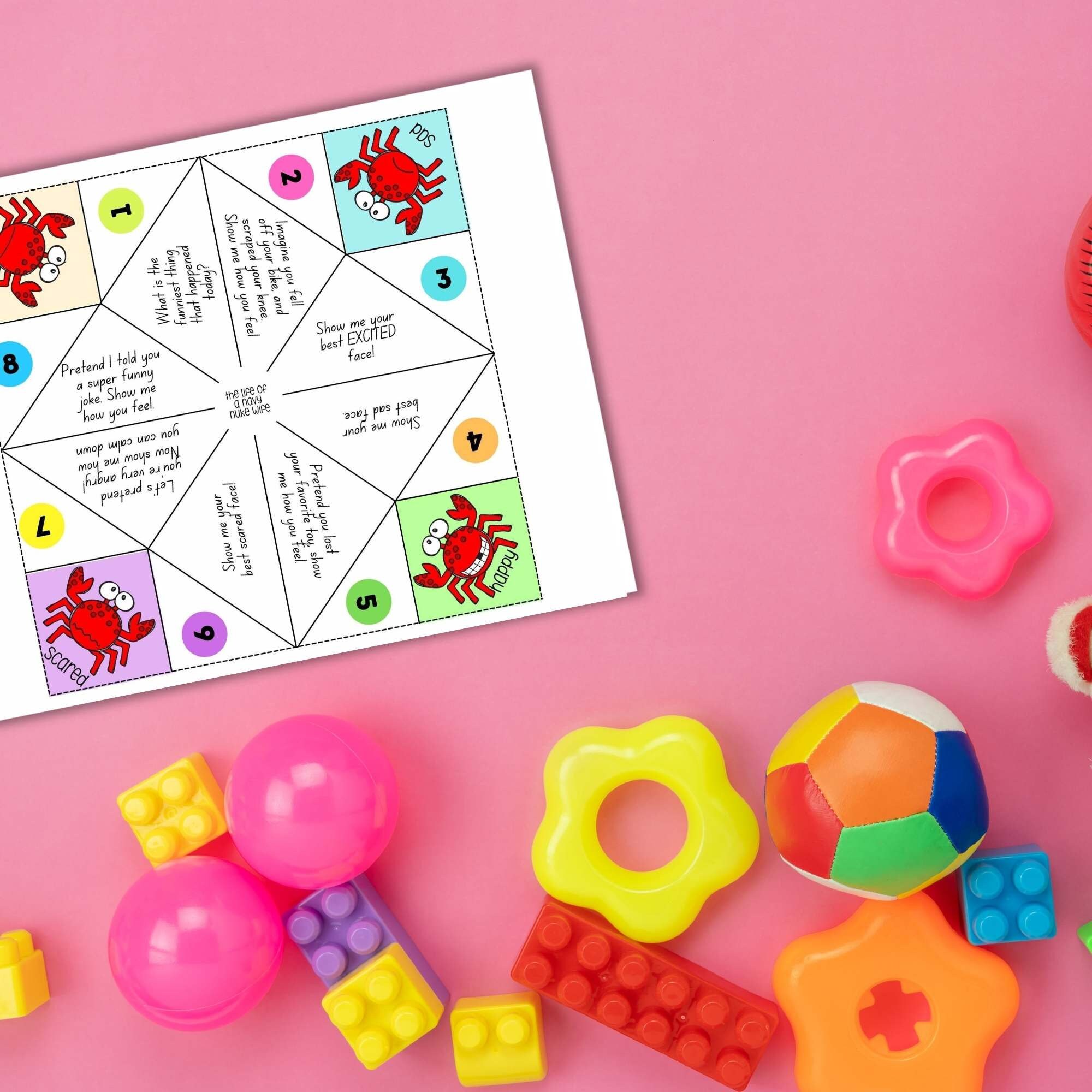 Kid's Feelings Chatterbox, Preschool Emotions Cootie Catcher, Emotion ...