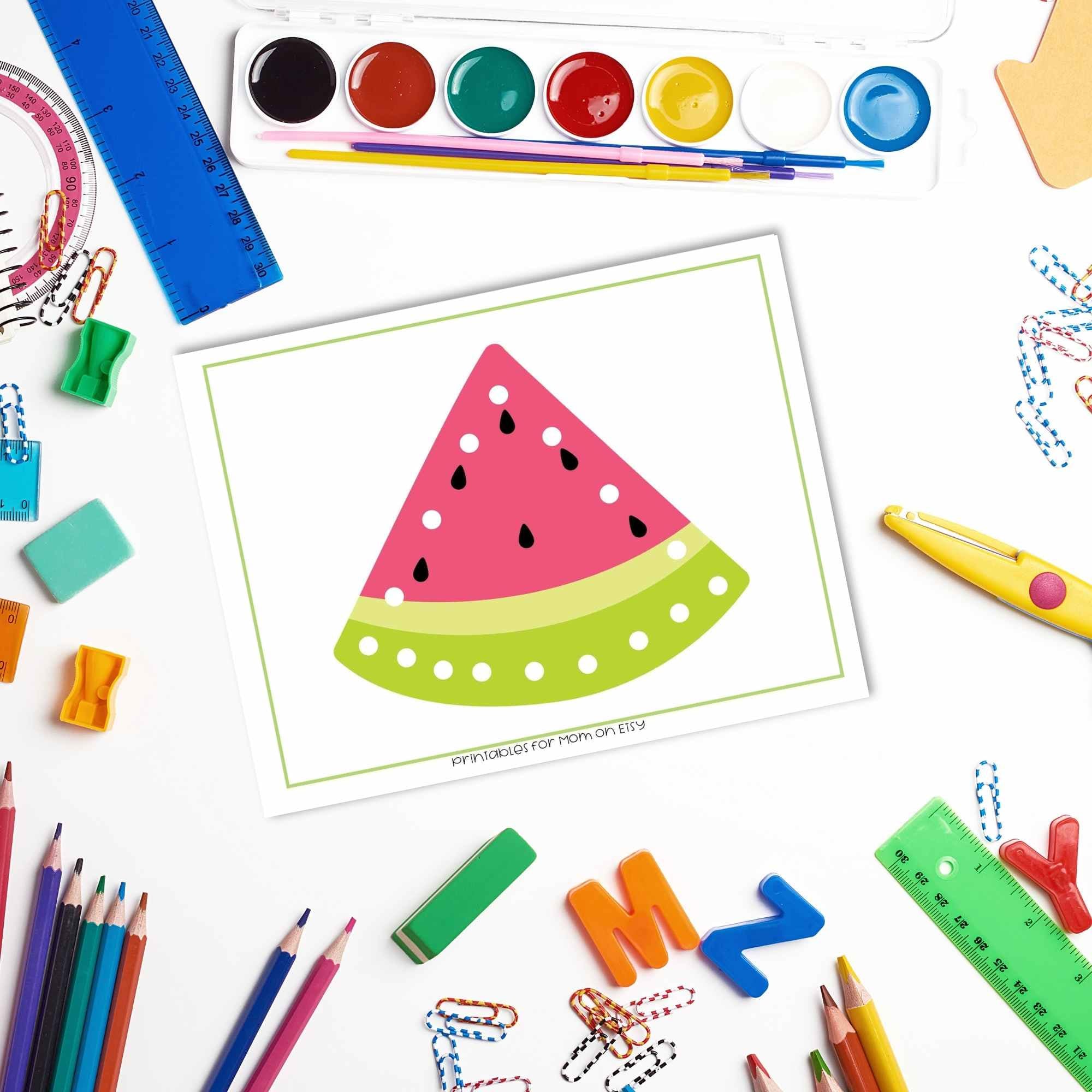 Watermelon Lacing Cards, Spring Summer Fine Motor Skills - Etsy
