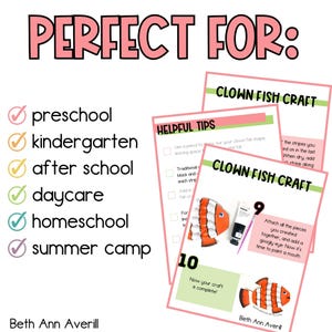 Clown Fish Craft for Preschoolers Ocean Summer Crafts Activity for ...