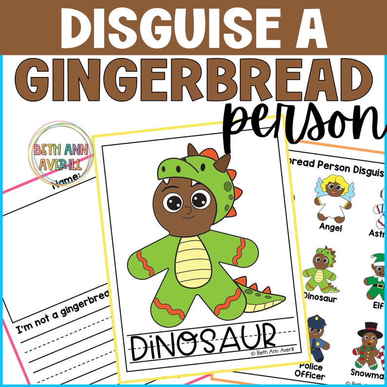 Disguise a Gingerbread Man Craft Activity for Christmas Bulletin Board ...