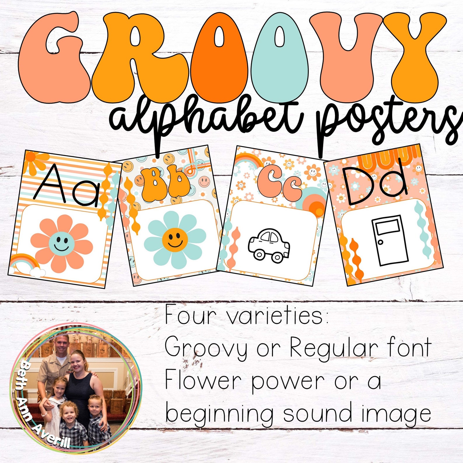 Groovy Boho Classroom Decor Homeschool Decor Groovy Retro Alphabet ...