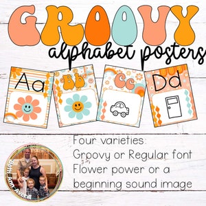 Groovy Boho Classroom Decor Homeschool Decor Groovy Retro Alphabet ...
