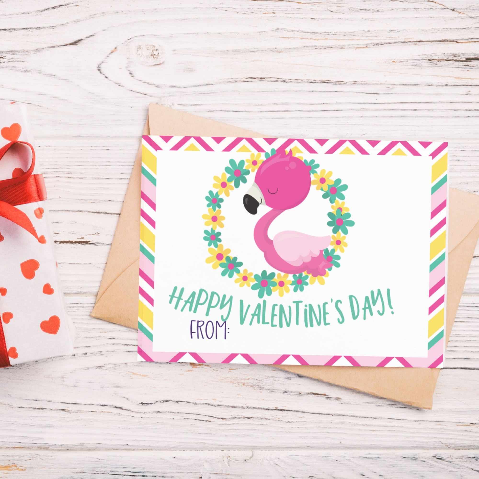 Flamingo Valentine's Day Cards Classroom Valentines Teachers Valentines ...