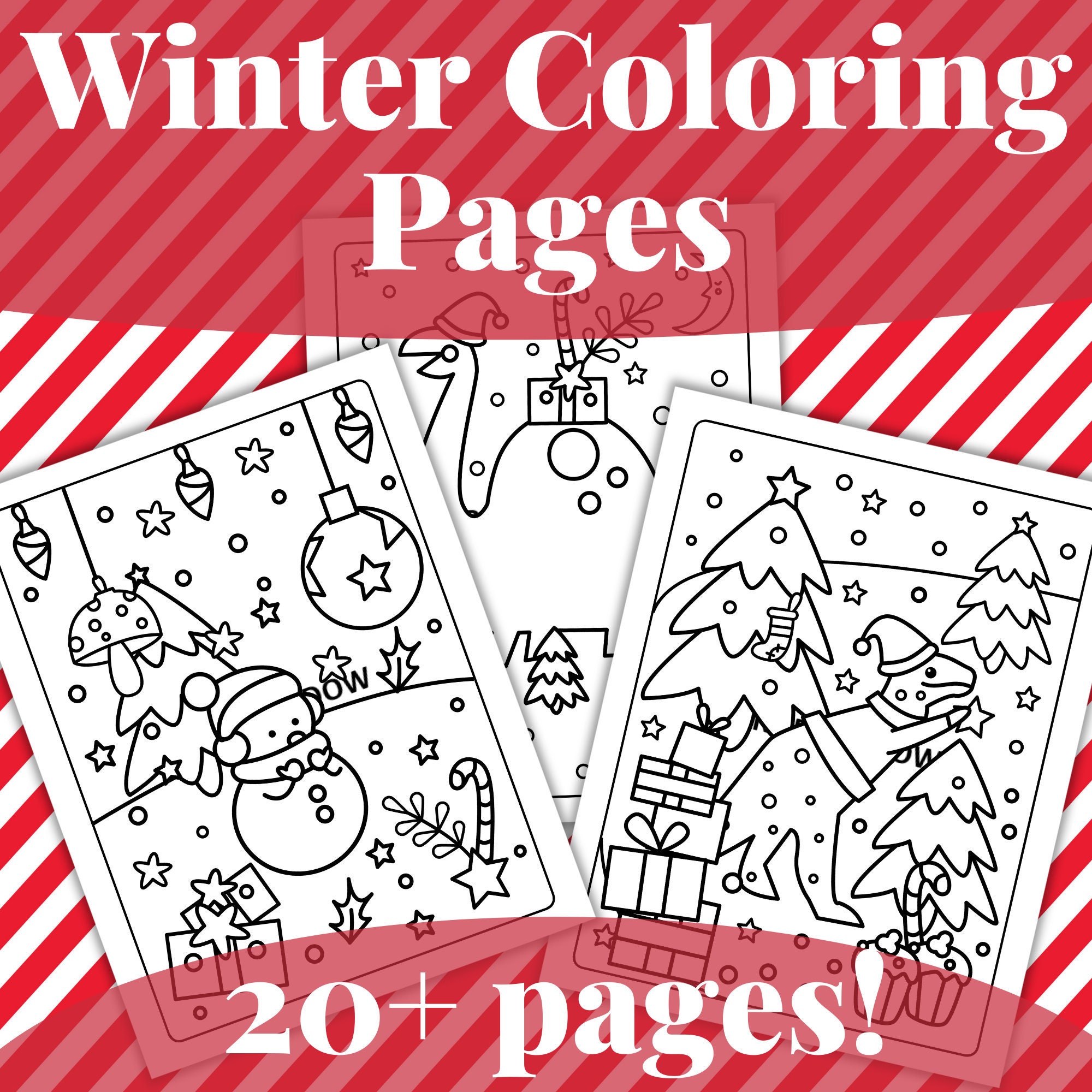 Christmas Coloring Pages, Printable Winter Coloring Pages. Preschool ...