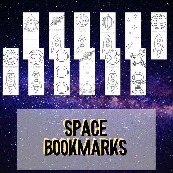 SPACE Digital Bookmarks Print Your Own Bookmarks Digital - Etsy