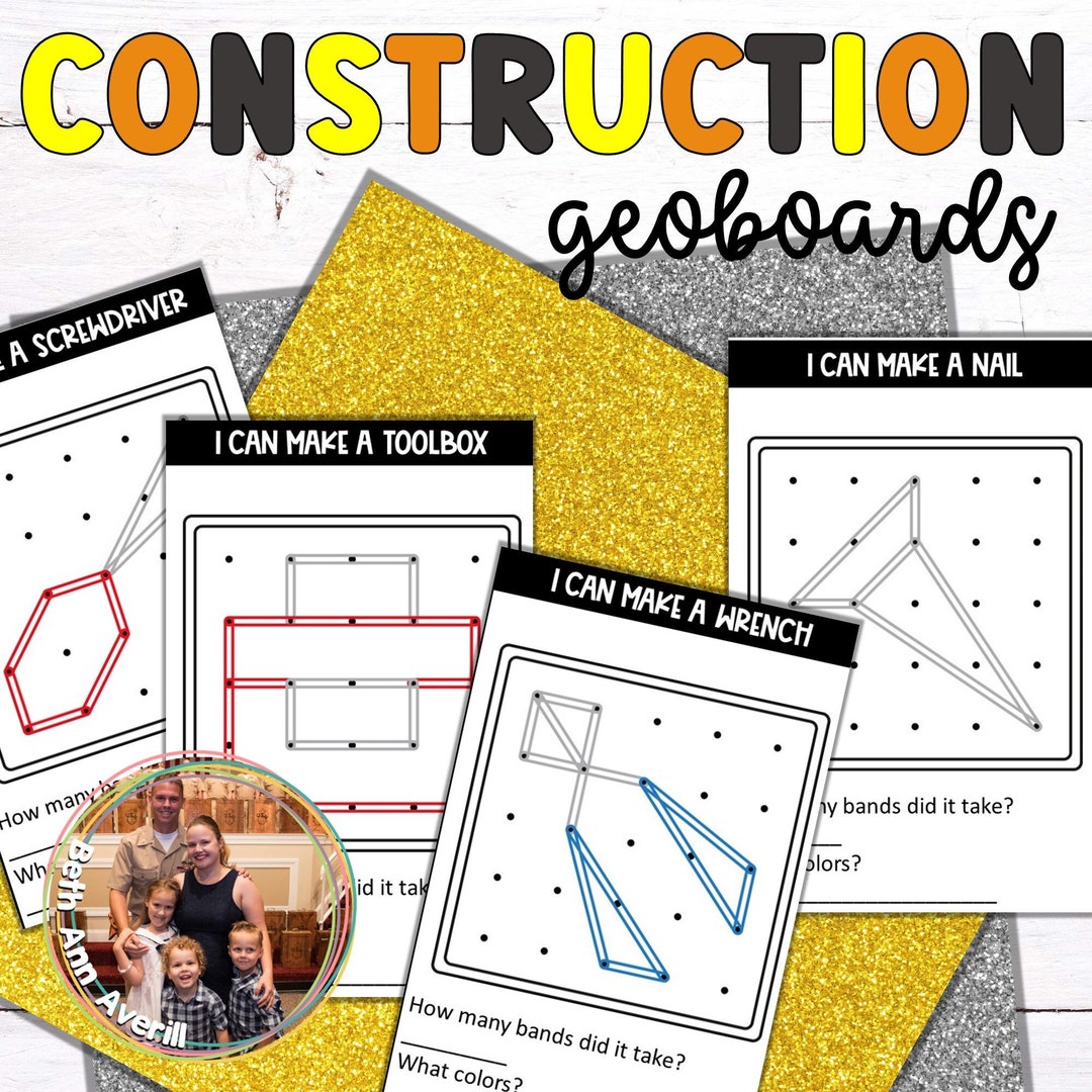 Construction Themed Geoboard Card Printable - Etsy