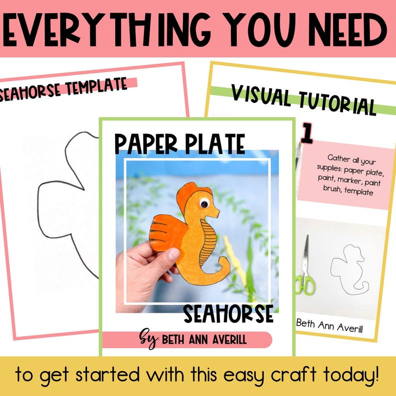 Seahorse Craft for Preschoolers Ocean Summer Crafts Activity for Summer ...