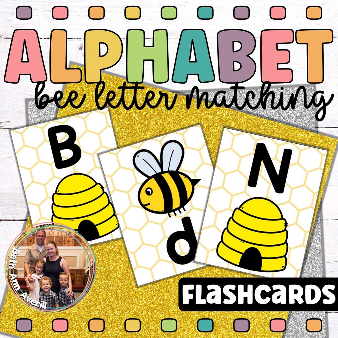 Bee Letter Alphabet Printable Matching Upper and Lower Case - Etsy