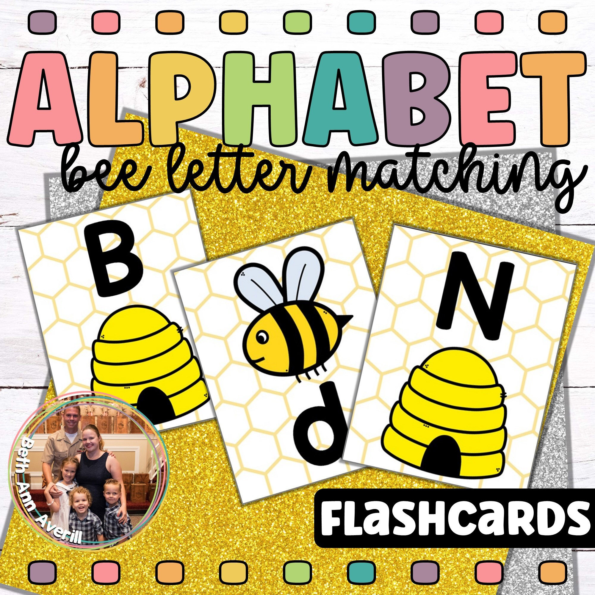 Bee Letter Alphabet Printable Matching Upper and Lower Case - Etsy ...