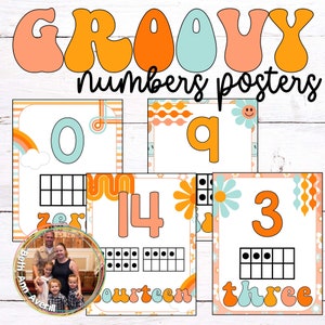 Groovy Boho Retro Numbers Posters 70s Classroom Decorations - Etsy