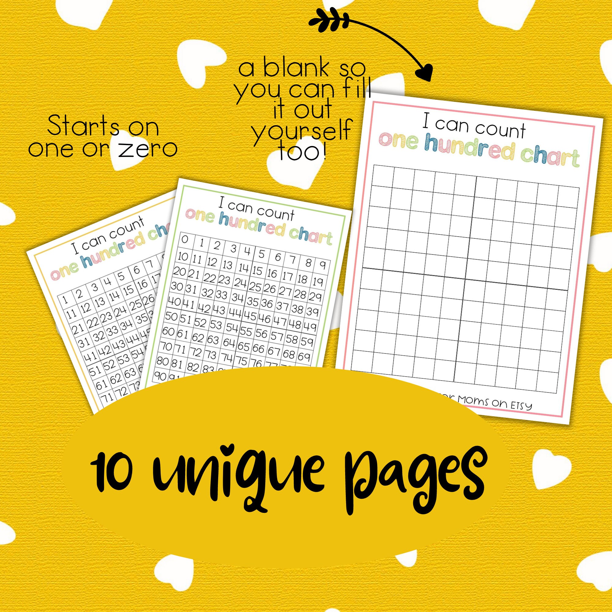 I Can Count to 100 100 Chart Hundreds Chart Math Tools for - Etsy UK