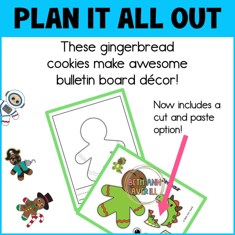 Disguise a Gingerbread Man Craft Activity for Christmas Bulletin Board ...