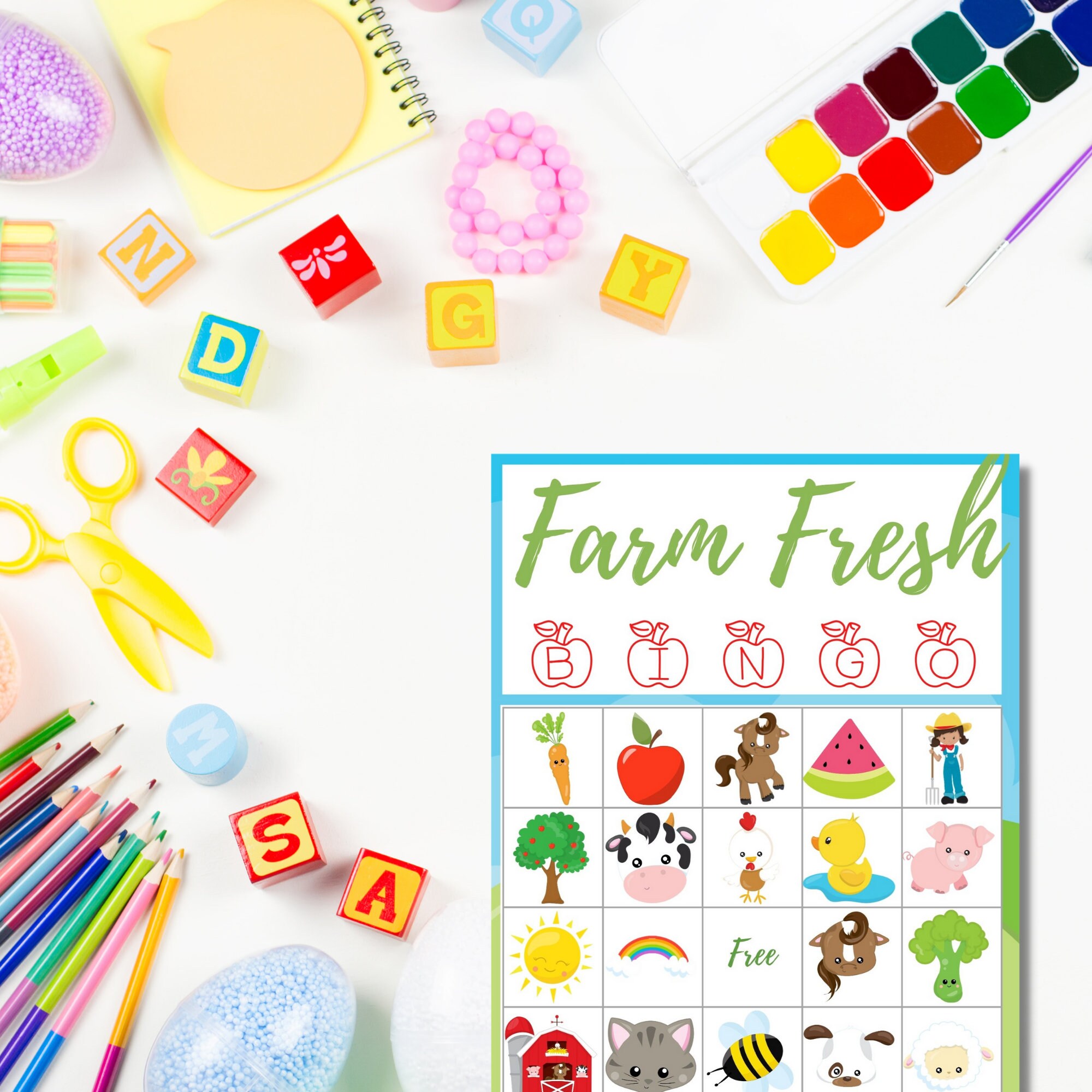 Farm Animals Bingo Cards for Preschool - Etsy