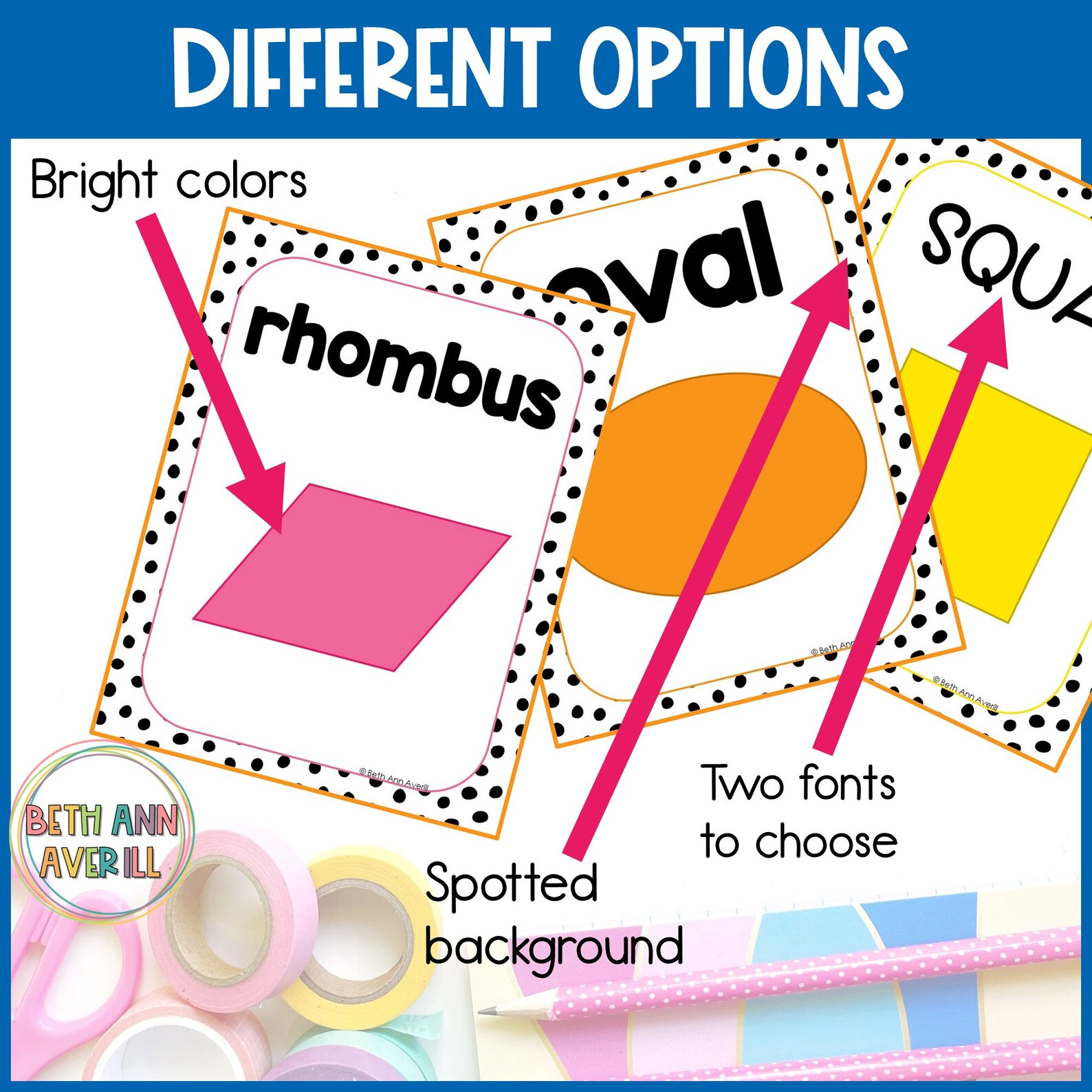 Shapes Posters Classroom Decorations Printable Rainbow Pop and Dots ...