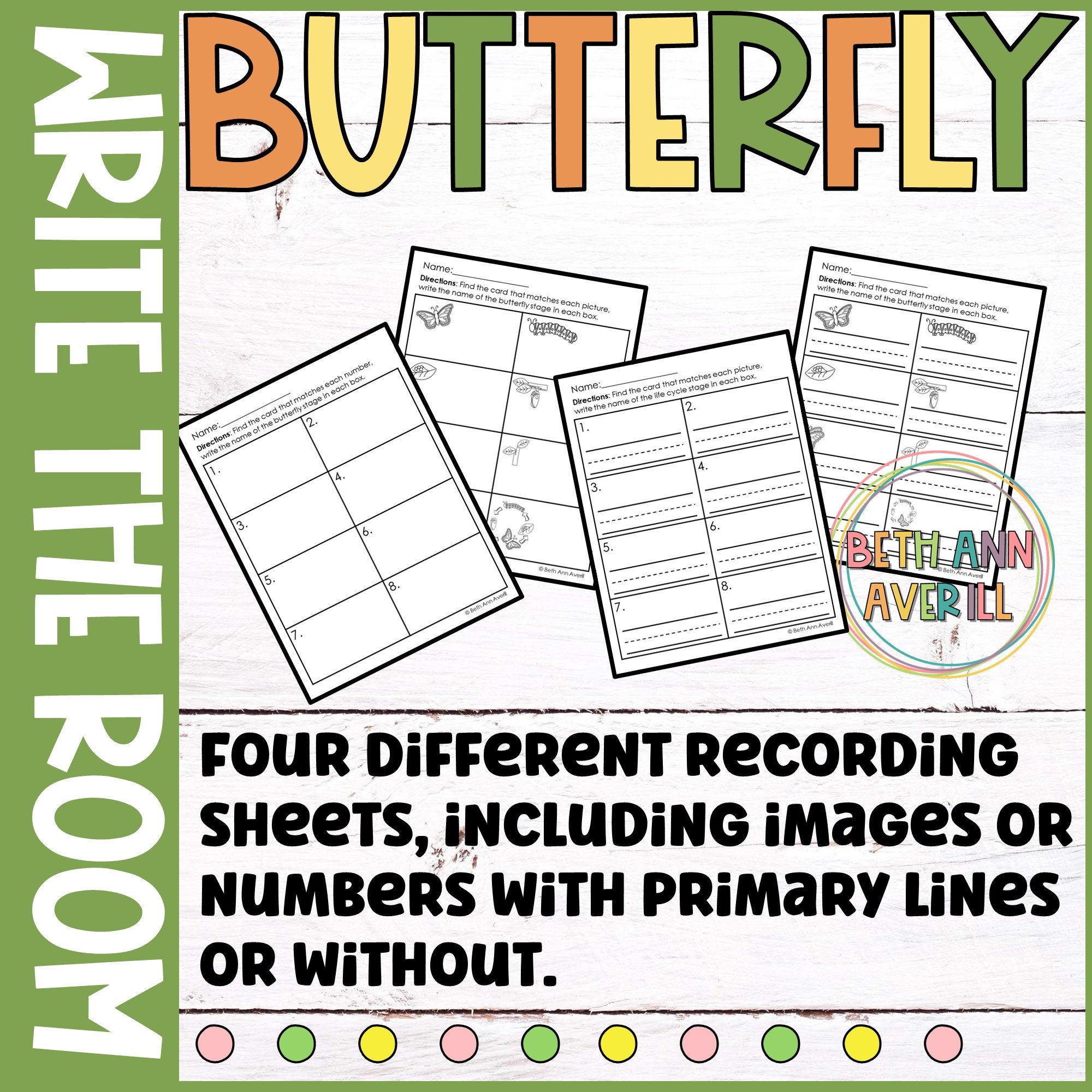 Butterfly Write the Room Butterfly Life Cycle for Kindergarten - Etsy