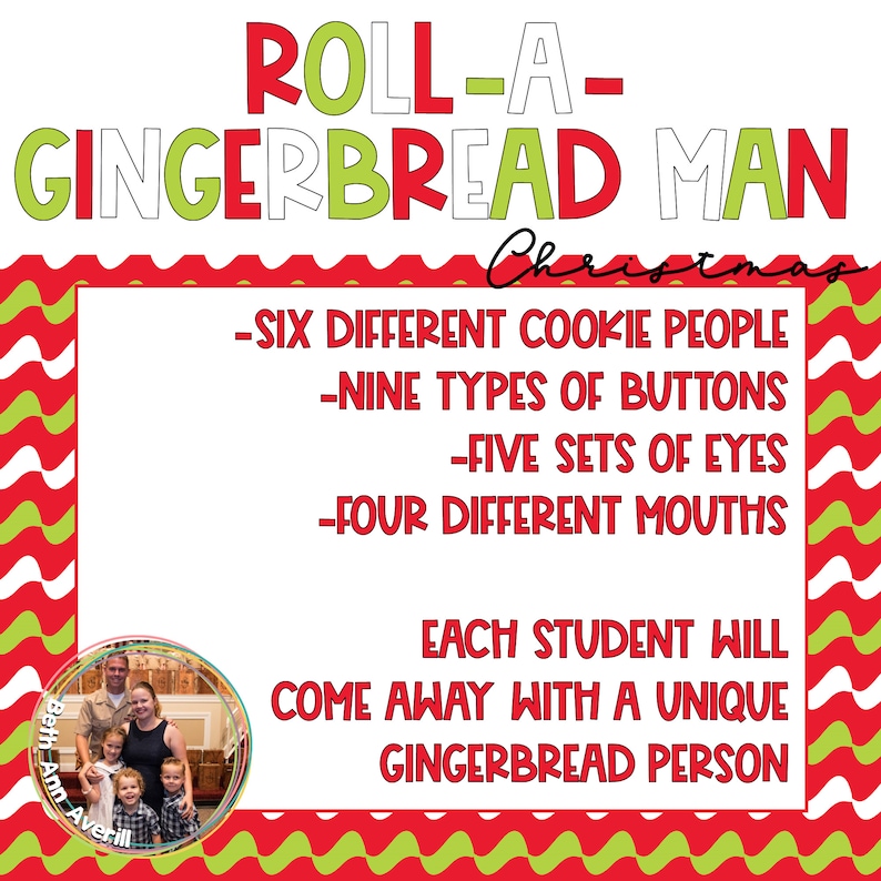 Printable Roll a Gingerbread Man Preschool Dice Game for Prek and ...