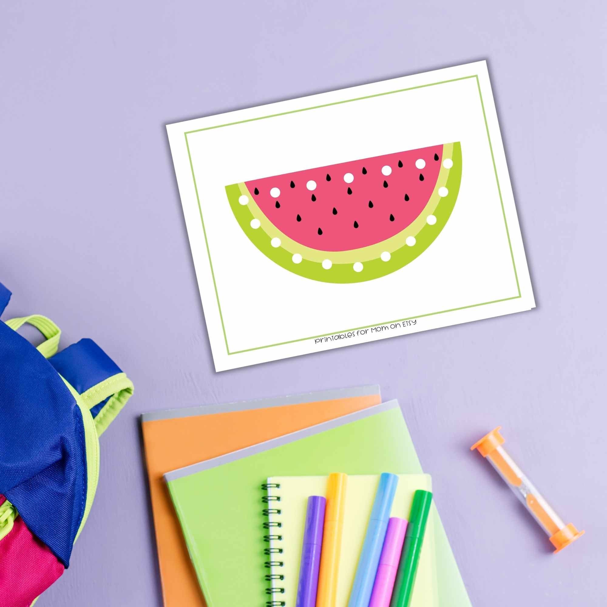 Watermelon Lacing Cards, Spring Summer Fine Motor Skills - Etsy