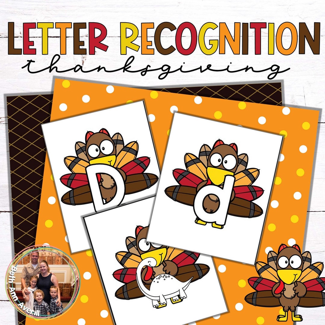 Thanksgiving Turkey Alphabet Recognition Cards Thanksgiving Salt Tray ...