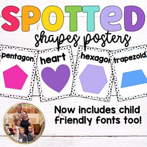 Spotted Brights Shapes Posters Watercolor Classroom Decor Homeschool ...