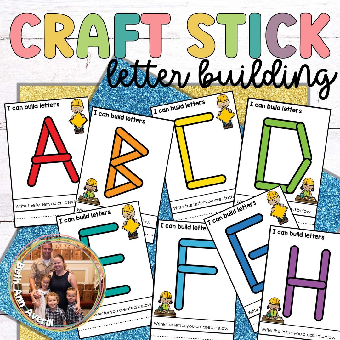Craft Stick Alphabet ABC Building Flash Cards - Etsy