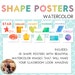 Watercolor Shapes Posters Watercolor Classroom Decor - Etsy