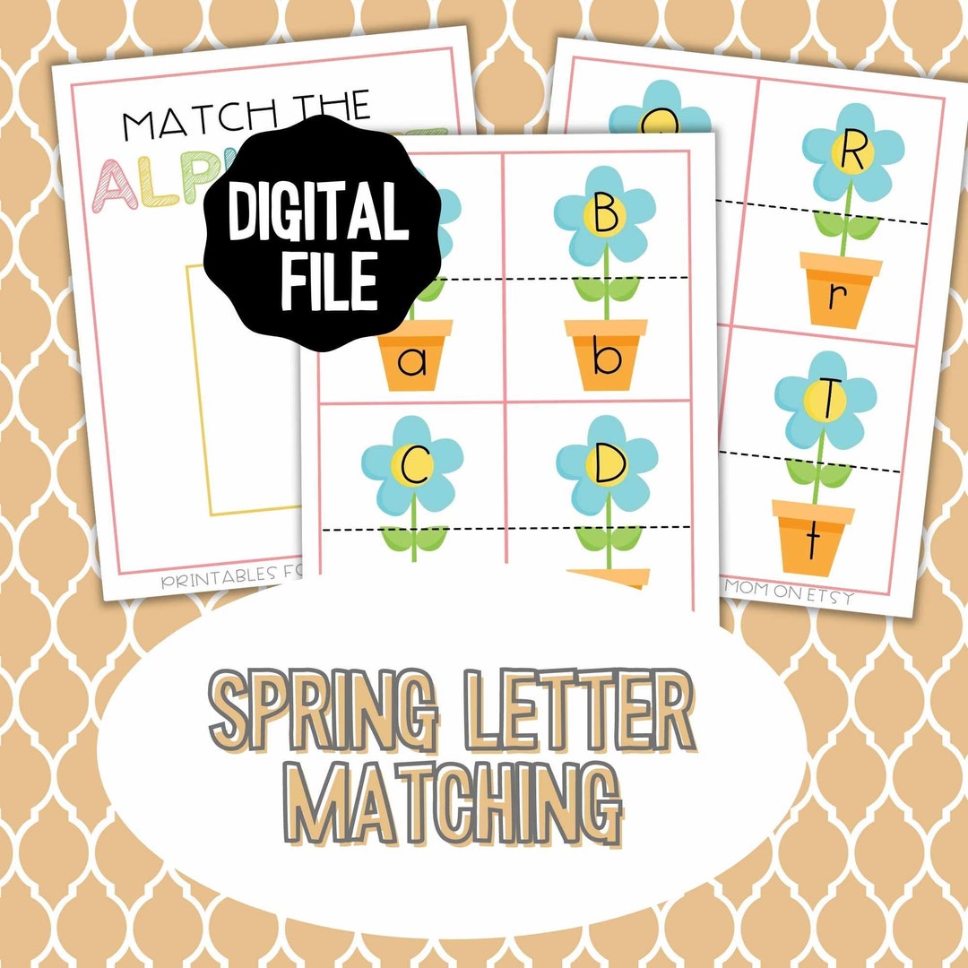 Spring Letter Matching Upper and Lower Case - Etsy