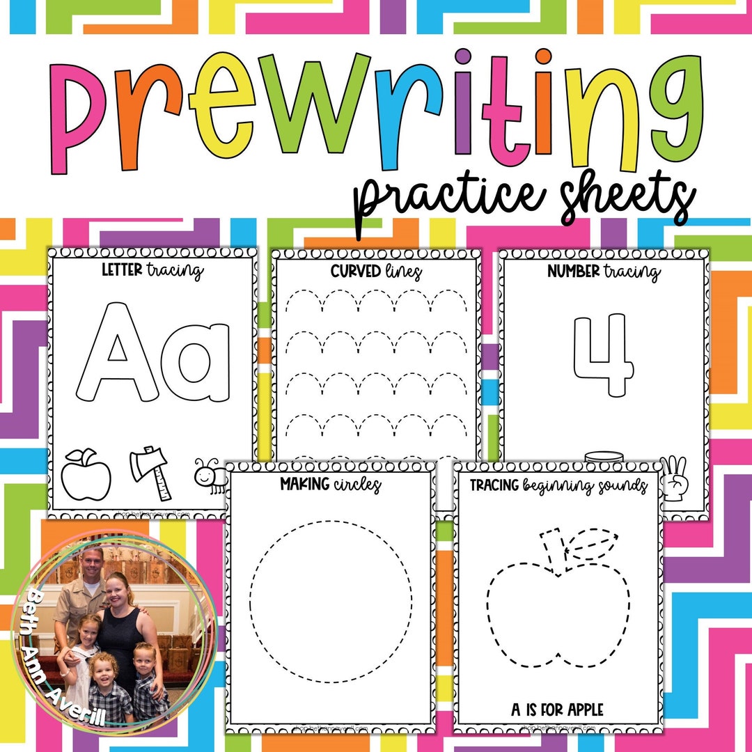 Tracing Worksheets for Preschoolers, Prewriting Skills, Alphabet ...