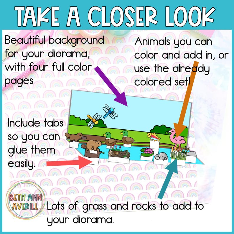 Pond Habitat Diorama Printable Craft Activity Swamp Theme Diorama ...