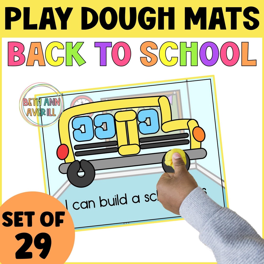 Back to School Playdough Mats School Supplies Homeschool Preschool ...