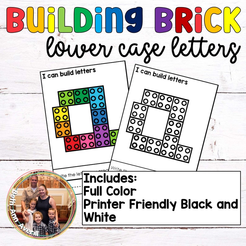 Building Bricks Alphabet Letter Building Complete Set Alphabet Cards ...