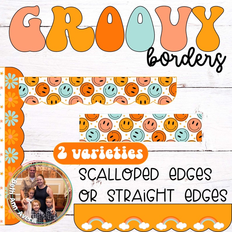 Groovy Boho Borders Retro Classroom Bulletin Board Decorations - Etsy