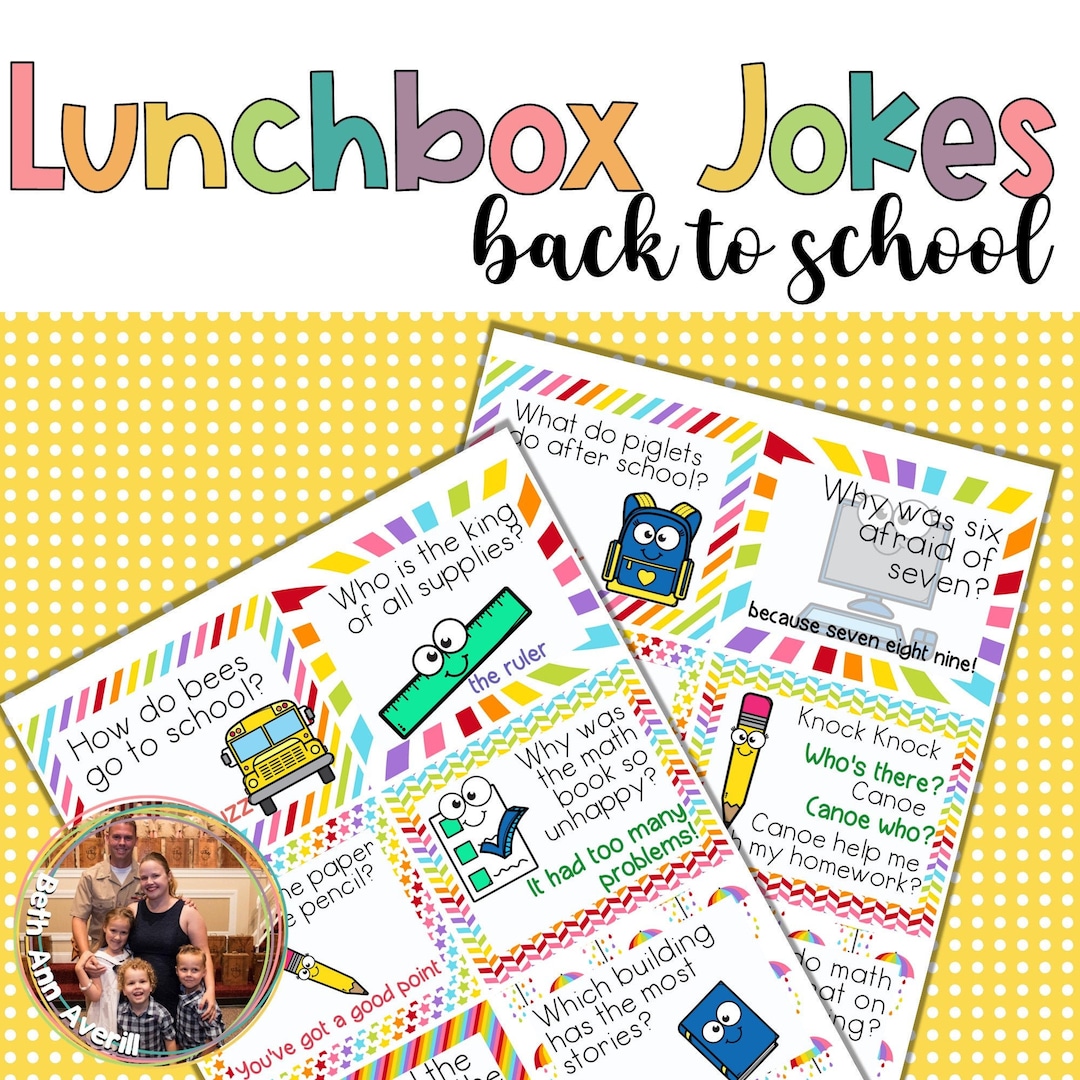 School Themed Lunchbox Jokes Notes for School Lunchboxes - Etsy