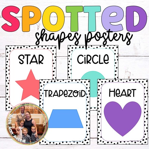 Spotted Brights Shapes Posters Watercolor Classroom Decor - Etsy