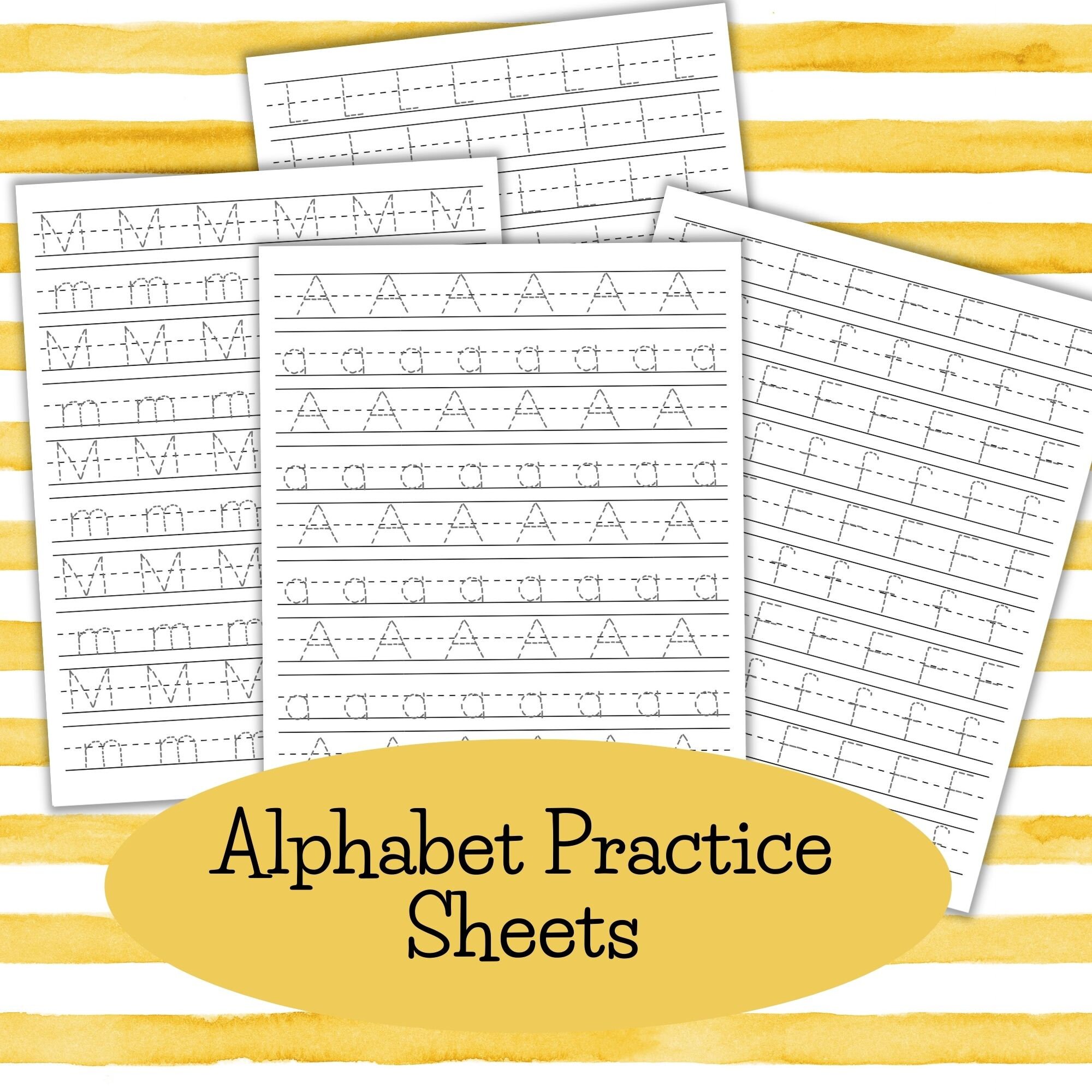 Alphabet Tracing Worksheets for Preschoolers and Kindergarten Students ...