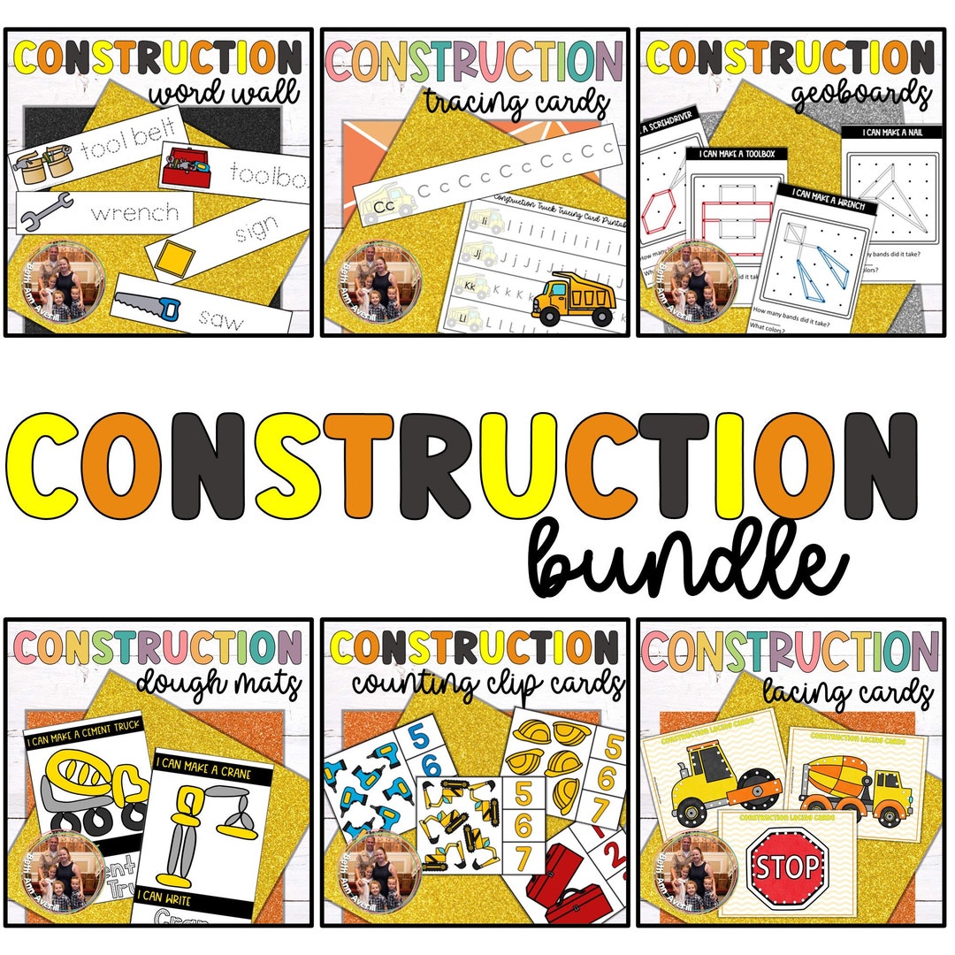 Construction Themed Preschool Centers Printables, Construction Truck ...