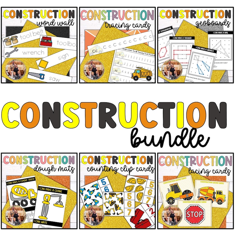 Construction Themed Preschool Centers Printables, Construction Truck ...